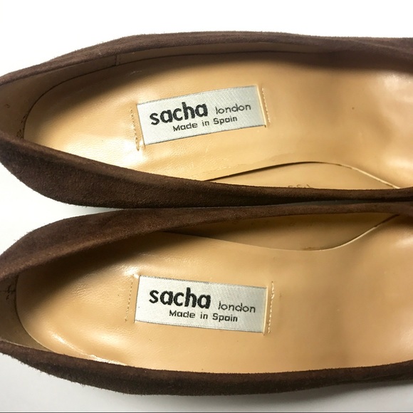 Sacha | Shoes | Sacha Brown Suede Chunky Heels Square Toes 8aa | Poshmark